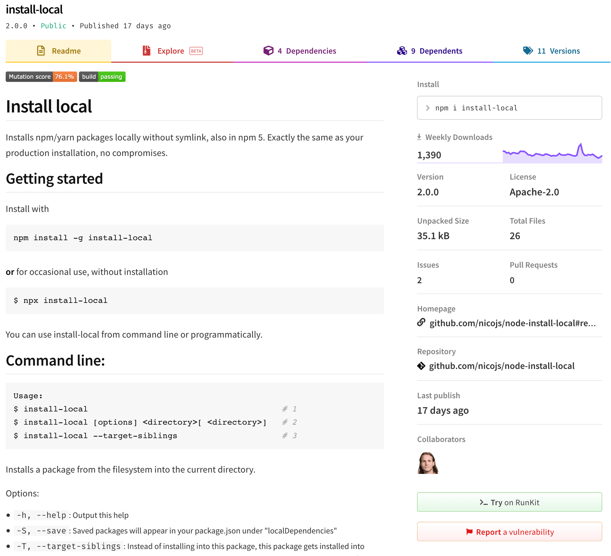 How Depend On A Local Node Package Without