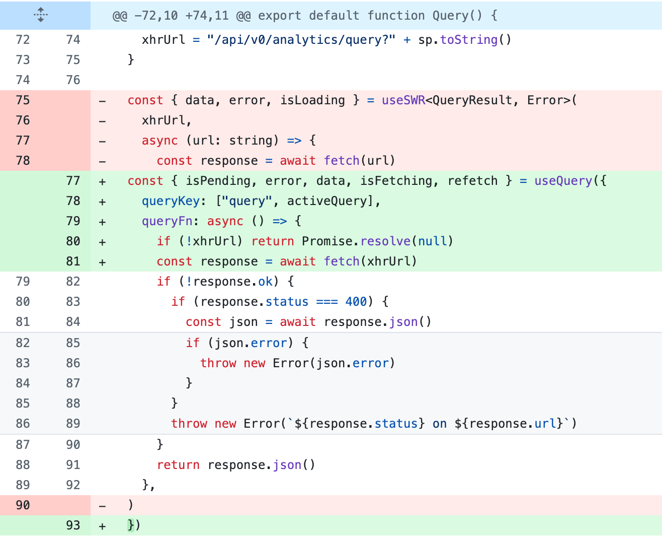swr compared to @tanstack/react-query - Peterbe.com