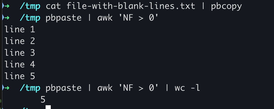 How to count the number of non-blank lines with Bash - Peterbe.com