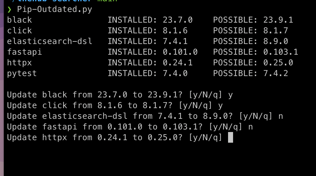 Pip Outdatedpy With Interactive Upgrade 