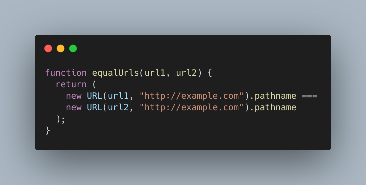 Test If Two URLs Are equal In JavaScript Peterbe
